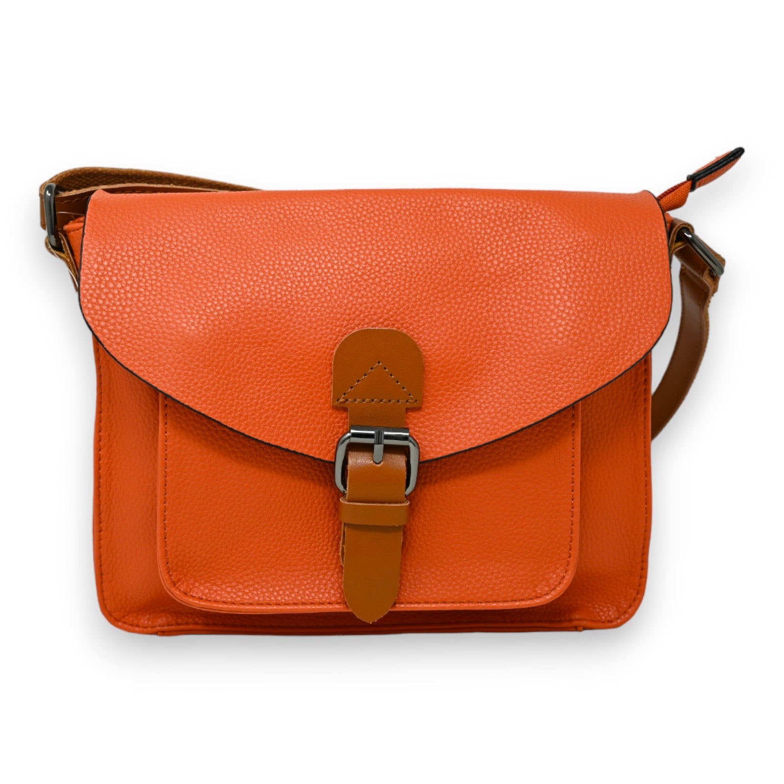 Sac Cartable Bandoulière Orange Marron Femme - Systyle Paris – Davina Paris